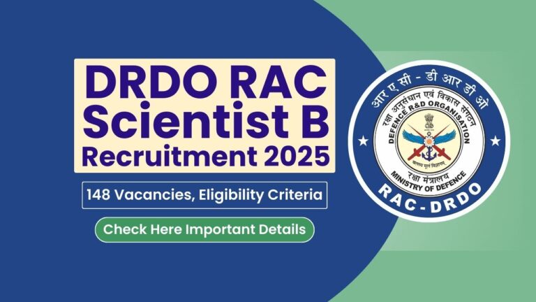 DRDO RAC Scientist B Recruitment 2025 – 148 Vacancies, Eligibility ...