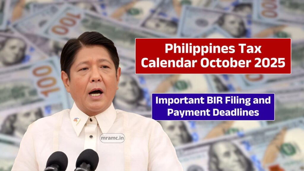 Philippines Tax Calendar October 2025 - Important BIR Filing and ...